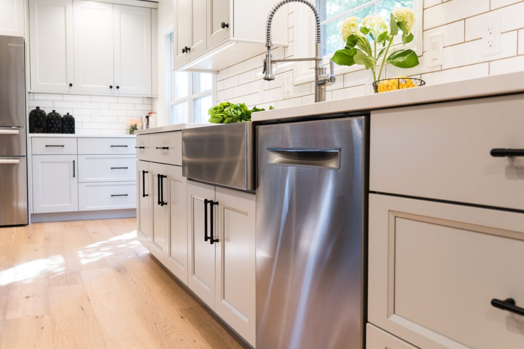 Renovated Navy and White Kitchen - Spectrum Design Group